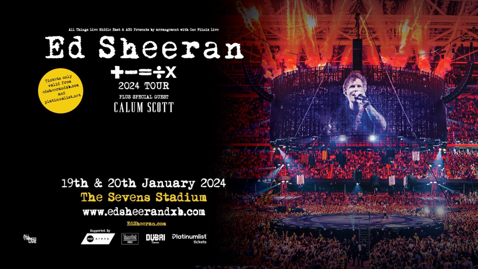 Ed Sheeran To Bring His Record-Breaking ‘+ – = ÷ x’ Tour To Dubai In ...